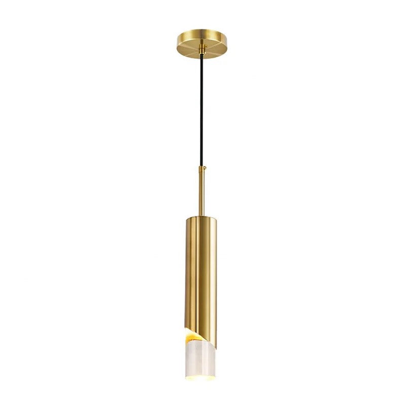 Golden Cylinder hanging – Nadeem Lights
